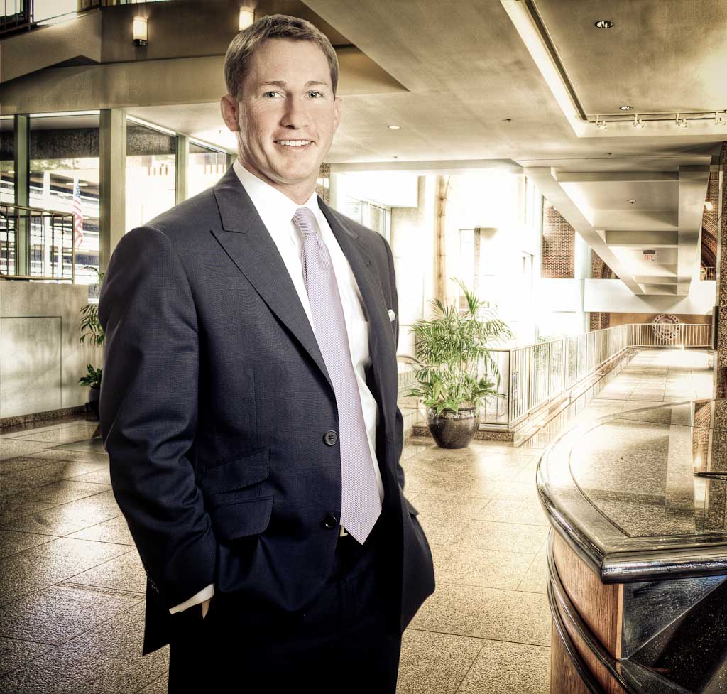In studio photograph of medical device sales professional Chad Prosser ...